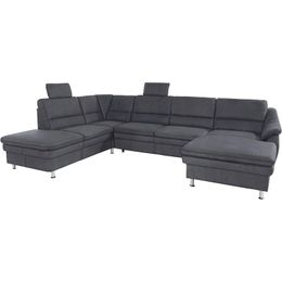 Sit & More sit&more Wohnlandschaft &raquo;Cardoso U-Form&laquo; mit Federkern und Kopfst&uuml;tzen, mit Schlaffunktion und Relaxfunktion grau Luxus-Microfaser 1 (100% Polyester);