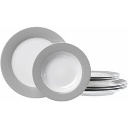 Ritzenhoff & Breker Tafelservice &raquo;Teller Set, Geschirr-Set&laquo; 8 Teile, f&uuml;r 4 Personen grau Porzellan 8 Stk.