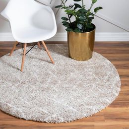 MyFlair Hochflor-Teppich &raquo;Temara Shag, LAGERR&Auml;UMUNG&laquo; rund 51 mm H&ouml;he gewebt, Scandi Design, ideal im Wohnzimmer & Schlafzimmer braun Polypropylen (PP) B : 