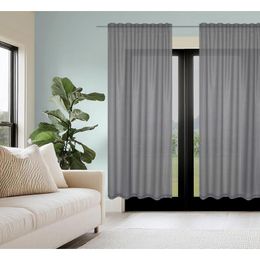 Home Wohnideen Gardine &raquo;DOLLY&laquo; Multifunktionsband 2 Stk. tlg. transparent grau Voile, Obermaterial: 100% Polyester 225cm, Multifunktionsband, 140cm