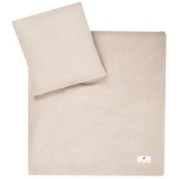 Julius Z&ouml;llner Kinderbettw&auml;sche &raquo;Baby- und Kinderbettw&auml;sche aus 100% Musselin&laquo; 2 Stk. erh&auml;ltlich in den Gr&ouml;&szlig;en 80x80+35x40cm und 100x135+40x60cm beige Musselin, 