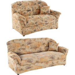 DOMO collection Polstergarnitur &raquo;Bahia zeitlos & elegantes Sofa, bequem&laquo; Set, 3-Sitzer & 2-Sitzer-Set beige Luxus-Microfaser, Inklusive Federkern