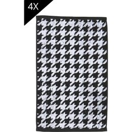 done. Handtuch Set &raquo;Daily Shapes Bird&laquo; G&auml;stehandt&uuml;cher, Jacquardgewebe, modernes Muster schwarz Jacquard-Walkfrottier, Jaquard-Walkfrottier 4 Stk., 