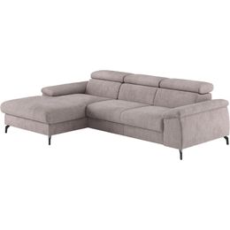 COTTA Ecksofa &raquo;Kitty L-Form, B: 242 cm&laquo; mit Kopfteilverstellung, optional Schlaffunktion & Bettkasten 100% Polyester B/H/T: 244cm x 72cm x 166cm, 