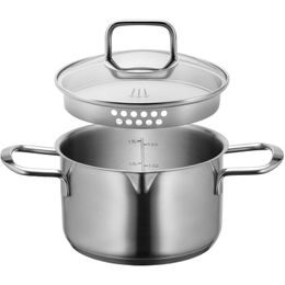 M&auml;ser M&Auml;SER Bratentopf &raquo;Kochtopf Sanvito, Edelstahl&laquo; Set, Topf inkl. Deckel, 1 Stk. tlg. Edelstahl 18/10 1,5 l + &Oslash; 14,5cm + H&ouml;he 10cm