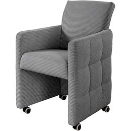 exxpo - sofa fashion Esszimmersessel &raquo;Barista, Loungesessel auf Rollen mit hoher Bodenfreiheit&laquo; Barista Clubsessel auf Rollen mit schmalen Armlehnen, 