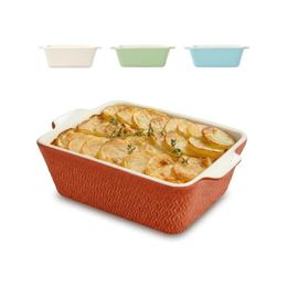 Praknu Auflaufform Keramik Rot 21cm &ndash; Backofen 280&deg;C & Mikrowelle | Gr.: onesize