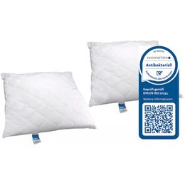 Jekatex Microfaserkissen &raquo;Antibac&laquo; F&uuml;llung: 100% Polyesterkugeln (antibakteriell) 1 oder 2-tlg., 2 Stk. tlg. Kopfkissen 40x80, 80x80 cm, im Einzel- oder 