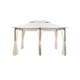 Beliani Pavillon COLOS in Beige/Schwarz - (W) 400 x (H) 300 x (L) 300 cm | Gr.: onesize