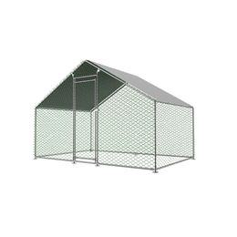 ABRIHOME Freilaufgehege in Grau 3x2x2 m mit Sicherheitsschloss Wasserdicht f&uuml;r H&uuml;hner | Gr.: onesize