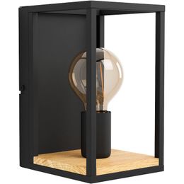 Eglo Wandleuchte &raquo;LIBERTAD Wandlampe, Stahl und Holz, IP20, E27, Wohnzimmerlampe, Lampe&laquo; E27 1 Stk. Wand-/Deckenleuchte, L14 x H24 x AL16,5 cm, 