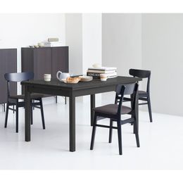Esstisch &raquo;Basic Dinex, ausziehbar, mit Einlegeplatten - Furnier/Massivholz&laquo; Furnier / Massivholz, in zwei Breiten, stabiler d&auml;nische Design Tisch grau