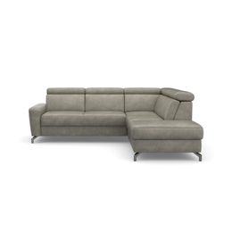 Sit & More sit&more Ecksofa &raquo;Scarlett L-Form&laquo; inklusive Kopfteilverstellung, optional Schlaffunktion & Bettkasten grau B/H/T: 258cm x 226cm, Luxus-Microfaser, 