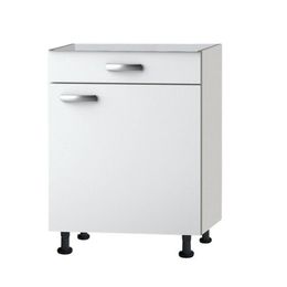 Optifit Unterschrank &raquo;Ole&laquo; wei&szlig; Holzwerkstoff B/H/T: 60cm x 87cm x 58,4cm, Schubladen: 1 Stk. T&uuml;ren: 1 Stk.