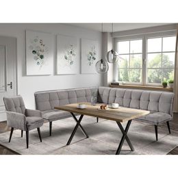 exxpo - sofa fashion Essbank &raquo;Mocca Essbank, Sitzbank&laquo; hoher Sitzkomfort, bequem und elegant, hochwertige Detailverarbeitung grau B/H/T: 260cm x 94cm 