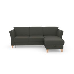 Sit & More sit&more Ecksofa &raquo;Visby L-Form&laquo; Wahlweise mit Schlaffunktion und Bettkasten, frei im Raum stellbar grau B/H/T: 248cm x 87cm x 162cm, Struktur fein, 
