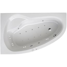 Ottofond Whirlpool-Badewanne &raquo;Loredana&laquo; H&ouml;he 44 cm Seifenablage Typ Premium, chrom wei&szlig; Sanit&auml;racryl Wanne links