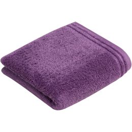 Vossen Badetuch &raquo;Calypso Feeling&laquo; mit schmaler Bord&uuml;re, aus 100% hochwerter Baumwolle, Vegan, einfarbig lila Walkfrottee, Obermaterial: 100% Baumwolle B/L: 