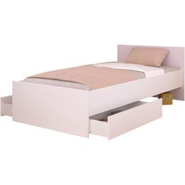 Parisot Stauraumbett &raquo;Pirouette 5&laquo; Set, 1 tlg. Kopfteil - drehbar Grau oder Rosa wei&szlig; Liegefl&auml;che L&auml;nge B: 200cm x 90cm, H&ouml;he Bett: 68cm H&ouml;he Fu&szlig;teil: 40cm