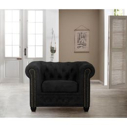 Home Affaire Chesterfield-Sessel &raquo;Rysum Sessel&laquo; passend zur Serie "Rysum" B/T/H: 94/86/72 cm grau Luxus-Microfaser Lederoptik (100% Polyester) Luxus-