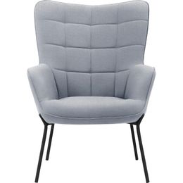 OTTO home Loungesessel &raquo;Luukas, Ohrensessel mit Metallbeinen,&laquo; 1 Stk. tlg. Stoff recyceltes Polyester, Sitz und R&uuml;cken gepolstert, Sitzh&ouml;he 46 cm 