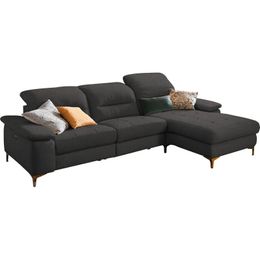 Home Affaire Ecksofa &raquo;Basel L-Form&laquo; mit vollmotorischer Relaxfunktion und motorischer Recamiere grau Luxus-Mikrofaser Lederoptik: 100% Polyester, ;