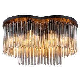 Globo LIGHTING Deckenleuchte &raquo;GORLEY&laquo; E27 1 Stk. Deckenleuchte f&uuml;r Wohn- & Esszimmer Rauchglas 6, H: 34,5cm, 1 Stk.