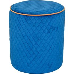 Home Affaire Hocker 1 Stk. tlg. blau Samtbezug 100% Polyester B/H/T: 46cm x 47cm x 46cm, Samt