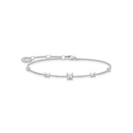 Thomas Sabo Damen Thomas Sabo Armband &raquo;wei&szlig;e Steine, A2059-051-14-L19V&laquo; mit Zirkonia (synth.) bunt 19, Silber 925 (recycelt)