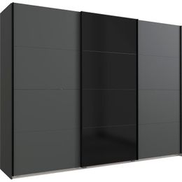 wimex Schwebet&uuml;renschrank &raquo;Barcelona&laquo; mit Glaselementen auf der Mittelt&uuml;r schwarz Holzwerkstoff Graphit, B/H/T: 270cm x 208cm x 65cm, T&uuml;ren: 3 Stk.