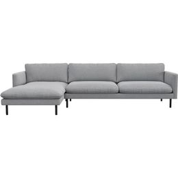 FLEXLUX Ecksofa &raquo;Bolzano, elegant und bequem, L-Form&laquo; Sitzaufbau mit Kaltschaum & Stahl-Wellen, loose Sitz -& R&uuml;ckenkissen grau 100% Polyester B/H/T: 