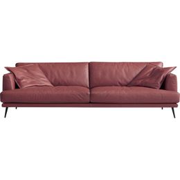 Egoitaliano 2,5-Sitzer &raquo;Sophia, Designsofa mit extrakomfortablem Sitzkomfort, Breite 214cm&laquo; Daunenfederung, inkl. 2 Kissen rot Leder BULL (Echtes Rindsleder). 
