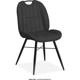 OMG Design Esszimmerstuhl &raquo;Shelton&laquo; (Set) 2 Stk.Esszimmerstuhl, pflegeleichter Bezug, mit Handgriff schwarz Polyester B/H/T: 52,5cm x 91,5cm x 65cm, 2