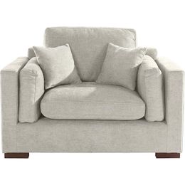 Home Affaire Loveseat &raquo;Fresh Pond Sessel&laquo; weicher Sitzkomfort, incl. Zierkissen, B/T/H: 140/96/95 cm beige 100% Polyester Struktur, B/H/T: 140cm x 