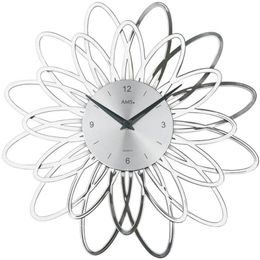 AMS Unisex AMS Wanduhr &raquo;W9362&laquo; Quarzuhr, Wohnzimmer, Esszimmer, Arbeitszimmer, B&uuml;ro, Flur silber B/H/L: 5cm