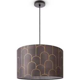 Paco Home Pendelleuchte &raquo;Hugo Pillar&laquo; E27 H&auml;ngeleuchte Vintage Wohnzimmerlampe Mit Lampenschirm Modern schwarz &Oslash; 45,5cm H: 27cm