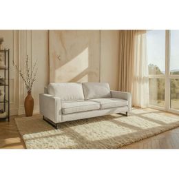 OTTO home 3-Sitzer &raquo;Maxi-Ausf&uuml;hrung Pinto, 236 cm, Cord, Chenille, Lederoptik&laquo; mit Keder, schwarze Metallf&uuml;&szlig;e, Wellenunterfederung beige 100% 