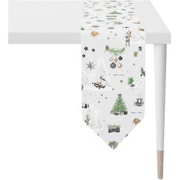 Apelt Tischband &raquo;3710&laquo; wei&szlig; Baumwolle, Polyester B/L: 175cm x 32cm, 1 Stk.