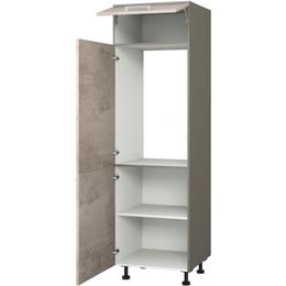 KOCHSTATION K&uuml;hlumbauschrank &raquo;KS-Trea SK-195-88&laquo; Stauraum ober- und unterhalb vom K&uuml;chenschrank, Breite 60cm H&ouml;he 195cm grau anthrazit, B/H/T: 60cm x 