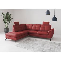 Sit & More sit&more Ecksofa &raquo;Zora&laquo; B/H/T: 212cm, NaturLEDER , Ottomane links,mit Bett,ohne Bettkasten