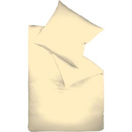 Fleuresse Bettw&auml;sche &raquo;Colours in 135x200, 155x220 oder 200x200 cm&laquo; 2 Stk. Bettw&auml;sche aus 100% Baumwolle, uni, mit Rei&szlig;verschluss gelb Interlock-Jersey