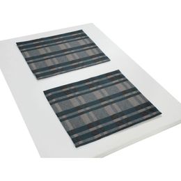 WIRTH Platzset &raquo;LAUFENBERG&laquo; blau Obermaterial: 90% Polyester, 10% Baumwolle B/L: 40cm x 35cm, 2 Stk., Baumwolle Polyester, eckig
