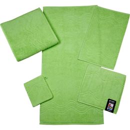 Ross G&auml;stehandtuch &raquo;Cashmere feeling&laquo; 100% Baumwolle, mit Wellen-Bord&uuml;re, gro&szlig;e Farbauswahl gr&uuml;n Frottier, Baumwolle B/L: 30cmx50cm, 6 Stk., Frottier