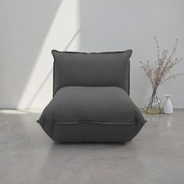 DOMO collection Sessel &raquo;Nantes Loungesessel, Wohlf&uuml;hlsessel mit 360&deg; Drehfunktion&laquo; hochwertig gepolstert mit Federkern, Struktur weich, dunkelgrau 
