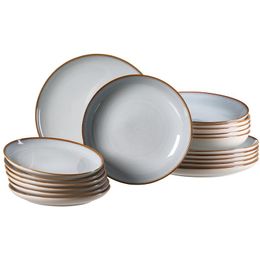 Ritzenhoff & Breker Tafelservice &raquo;Portofino&laquo; Teller Set, Porzellan, skandinavisch-schlichter Touch, &Oslash; 21,5 cm grau Steinzeug 18 Stk.