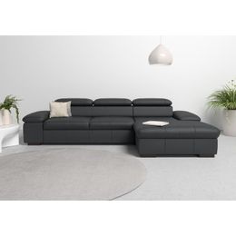 OTTO home Ecksofa &raquo;Alberto L-Form&laquo; mit Kopfteilverstellung, wahlweise mit Schlaffunktion schwarz Luxus-Microfaser Lederoptik (100% Polyester);Luxus-