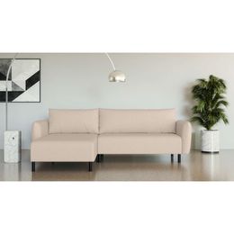 Home Affaire Ecksofa &raquo;Glandine&laquo; L-Form beige 100% Polyester B/H/T: 233cm x 82cm x 177cm, Struktur, Recamiere links
