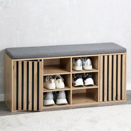 Kesper Schuhbank &raquo;Schuhschrank mit Sitzkissen&laquo; grifflos, Sitzkissen abnehmbar und waschbar braun FSC -zertifizierter Holzwerkstoff B/H/T: 109cm x 48cm