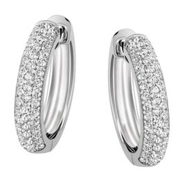 Firetti Damen Paar Creolen &raquo;Schmuck Geschenk Silber 925 Ohrschmuck Ohrringe&laquo; mit Zirkonia (synth.) 21mm, Silber 925 (Sterlingsilber)