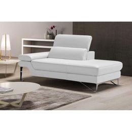 Egoitaliano Ottomane &raquo;Princess, elegantes Designsofa mit erstklassigem Sitzkomfort,&laquo; inkl. verstellbarem Kopfteil und edle Designmetallf&uuml;&szlig;e wei&szlig; Leder &raquo;BULL&laquo; (